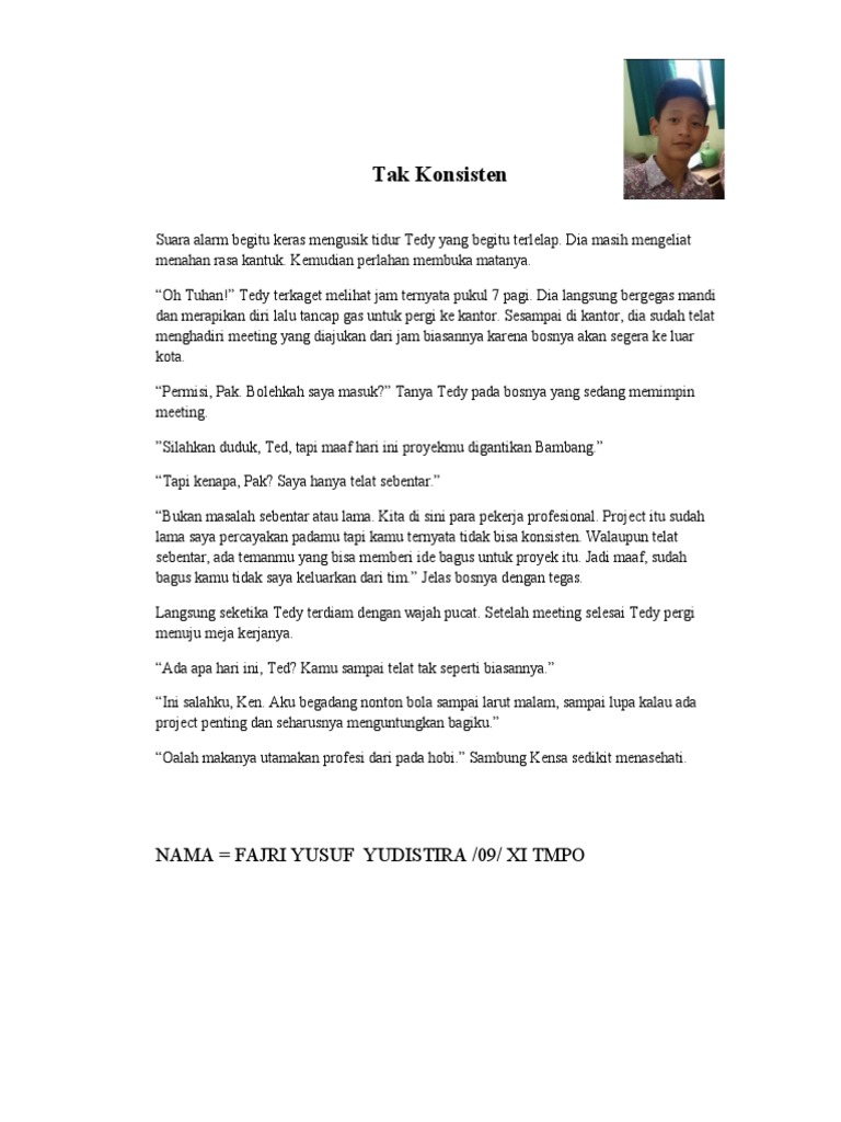 Tak Konsisten Bindo Cerpen | PDF