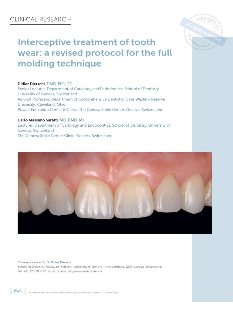 Revised Protocol for Tooth Wear Treatment | PDF