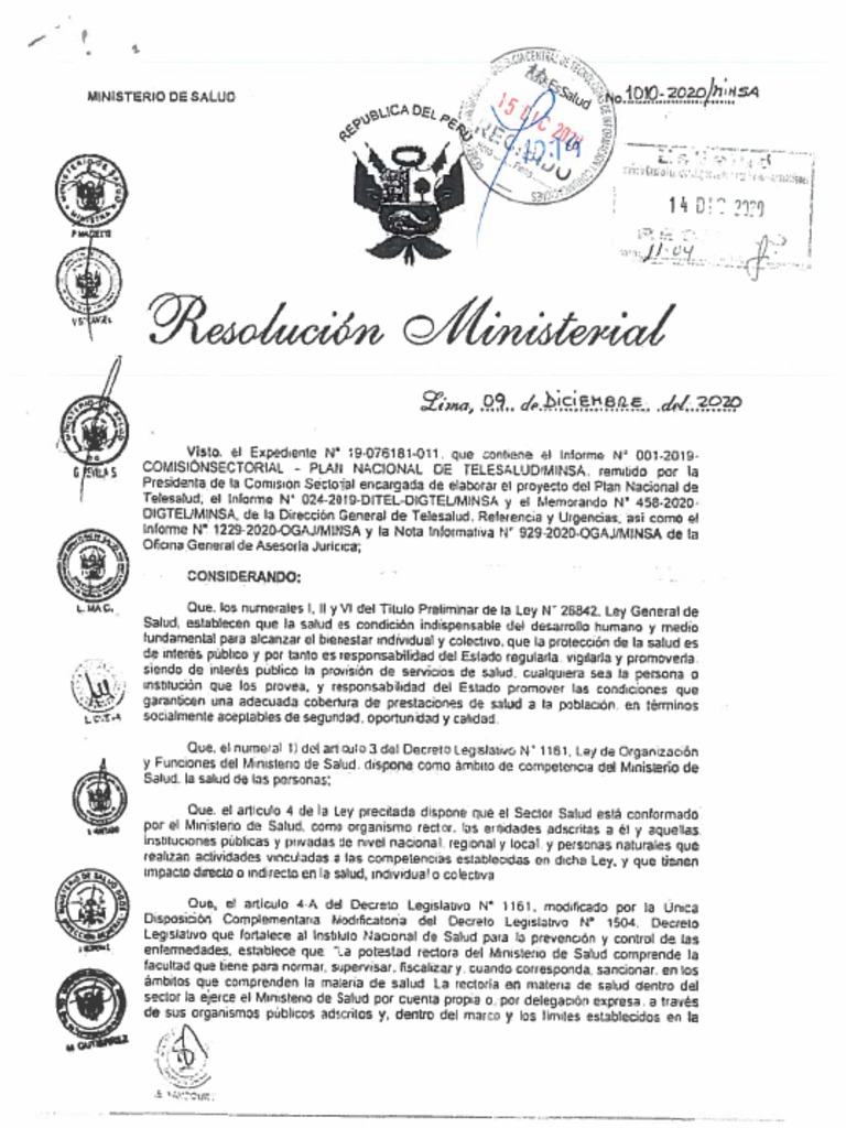 RM 1010 2020 Minsa | PDF