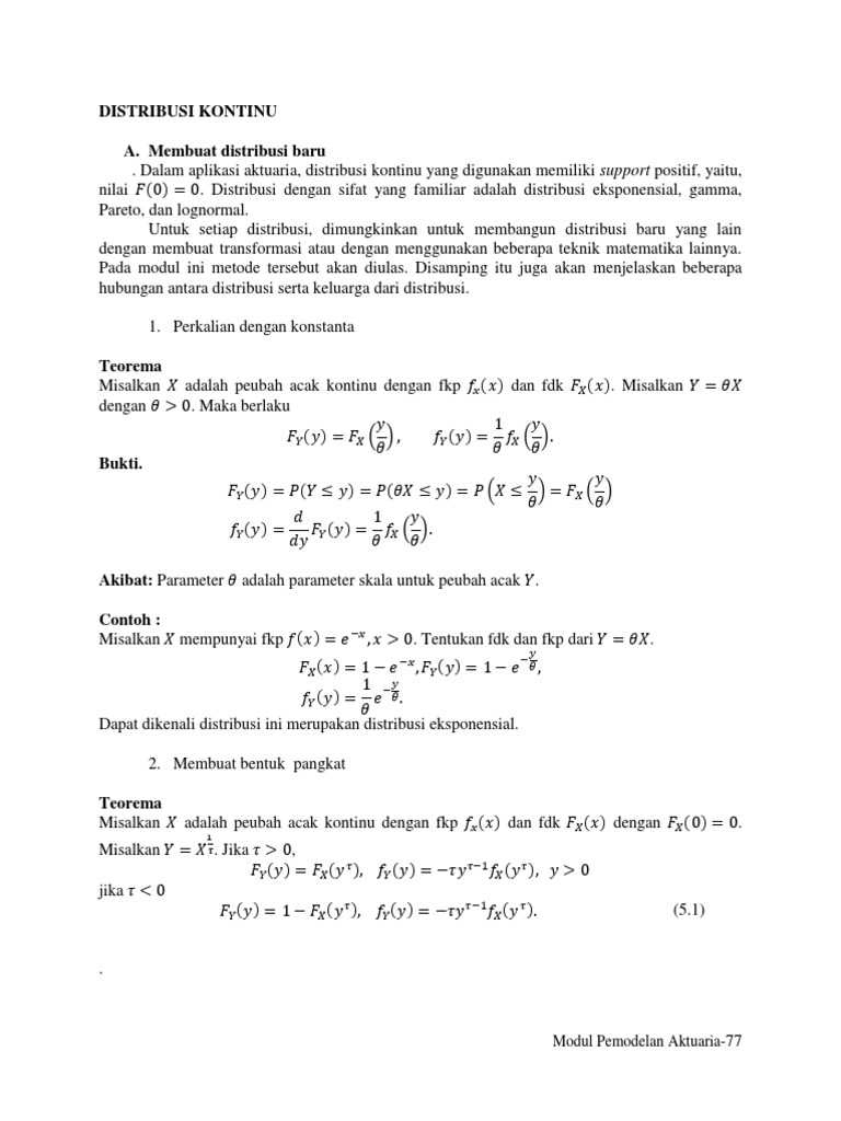 Modul 7 (distribusi kontinu) | PDF