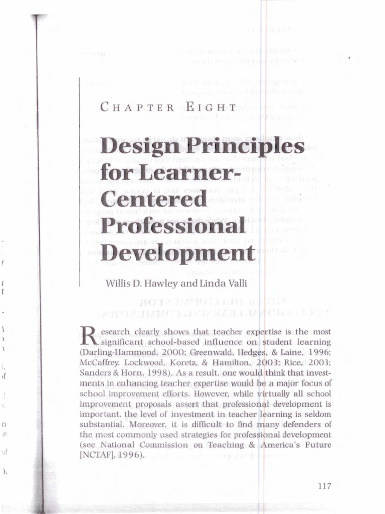 Hawley & Valli (2007) - Design Principles For Learner - Centered Professional Development | PDF