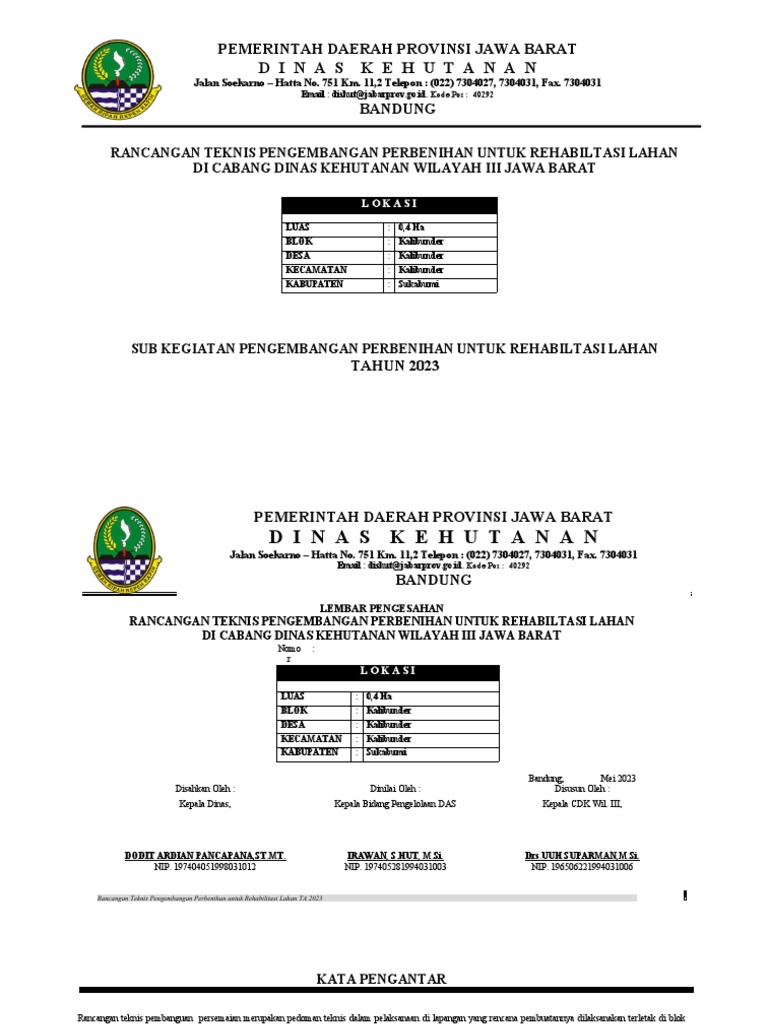 Rantek Persemaian 2023 | PDF