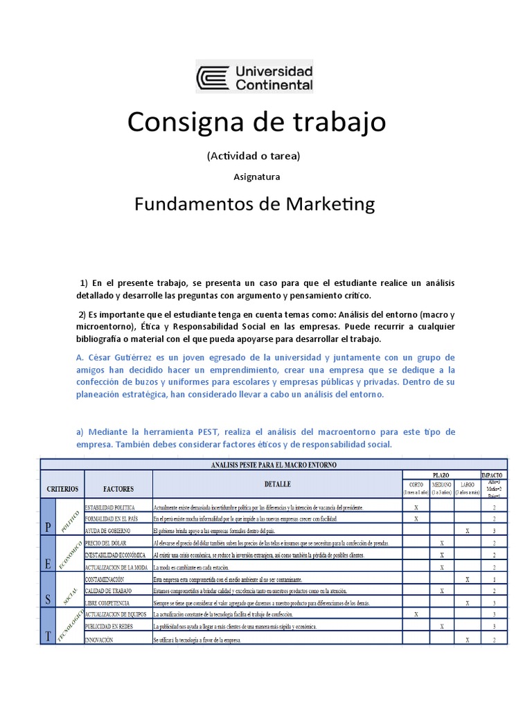 Consigna de trabajo | PDF | Innovación | Calidad (comercial)