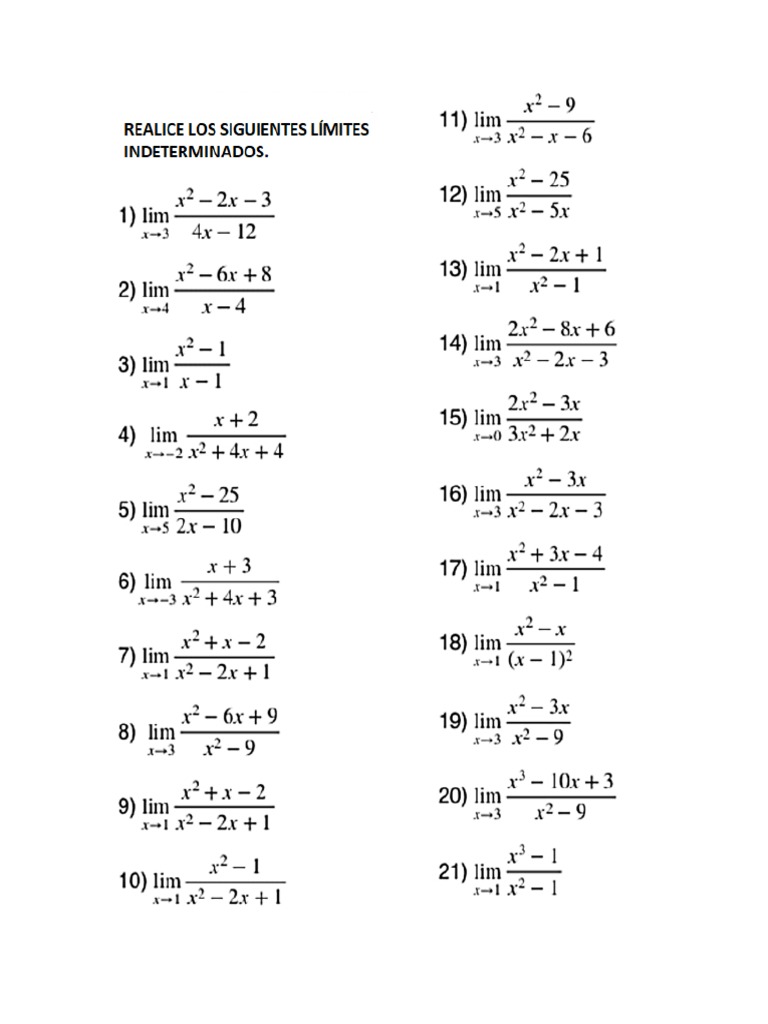 Límites Indeterminados | PDF