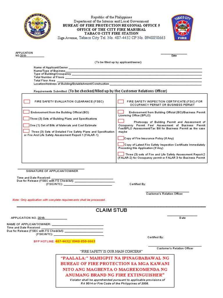 Application Form With Claim Stub Final 2003.doc-Tscfs Heading | PDF ...