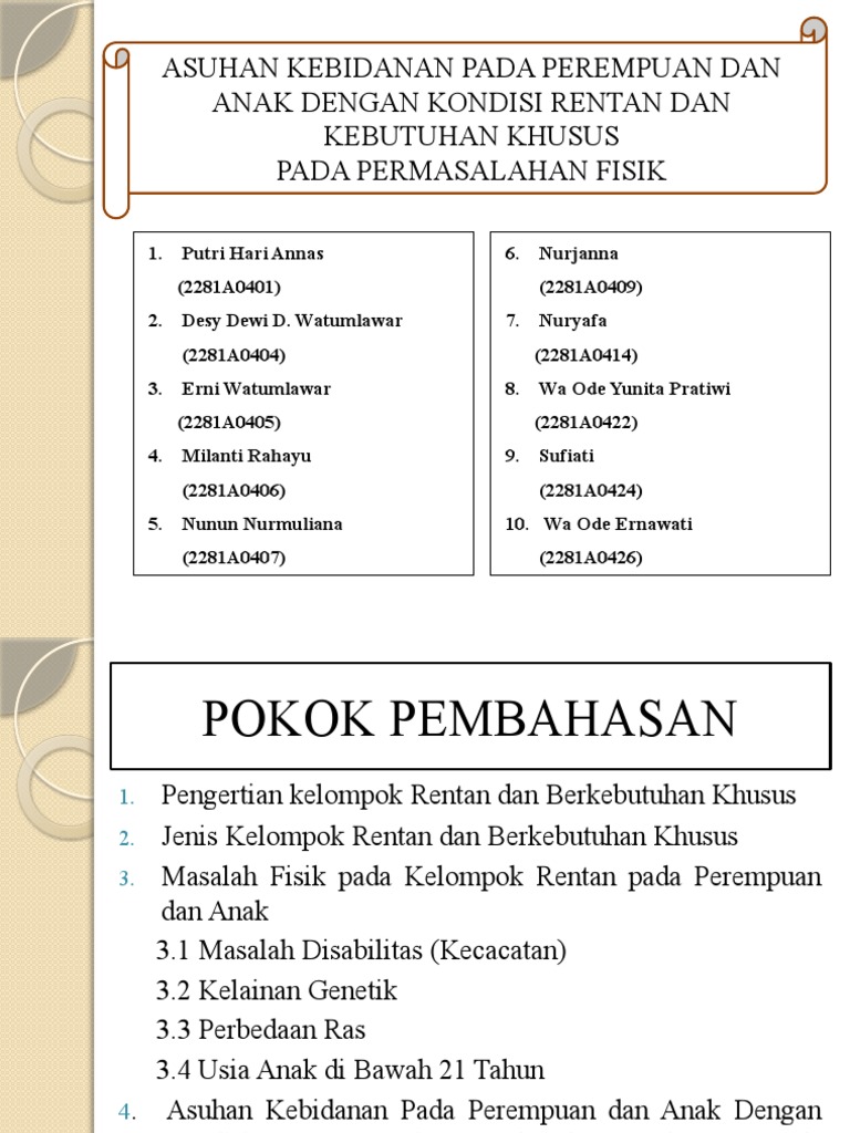Askeb Pada Perempuan Dan Anak Berkebutuhan Khusus Pda Permasalahan Fisik | PDF