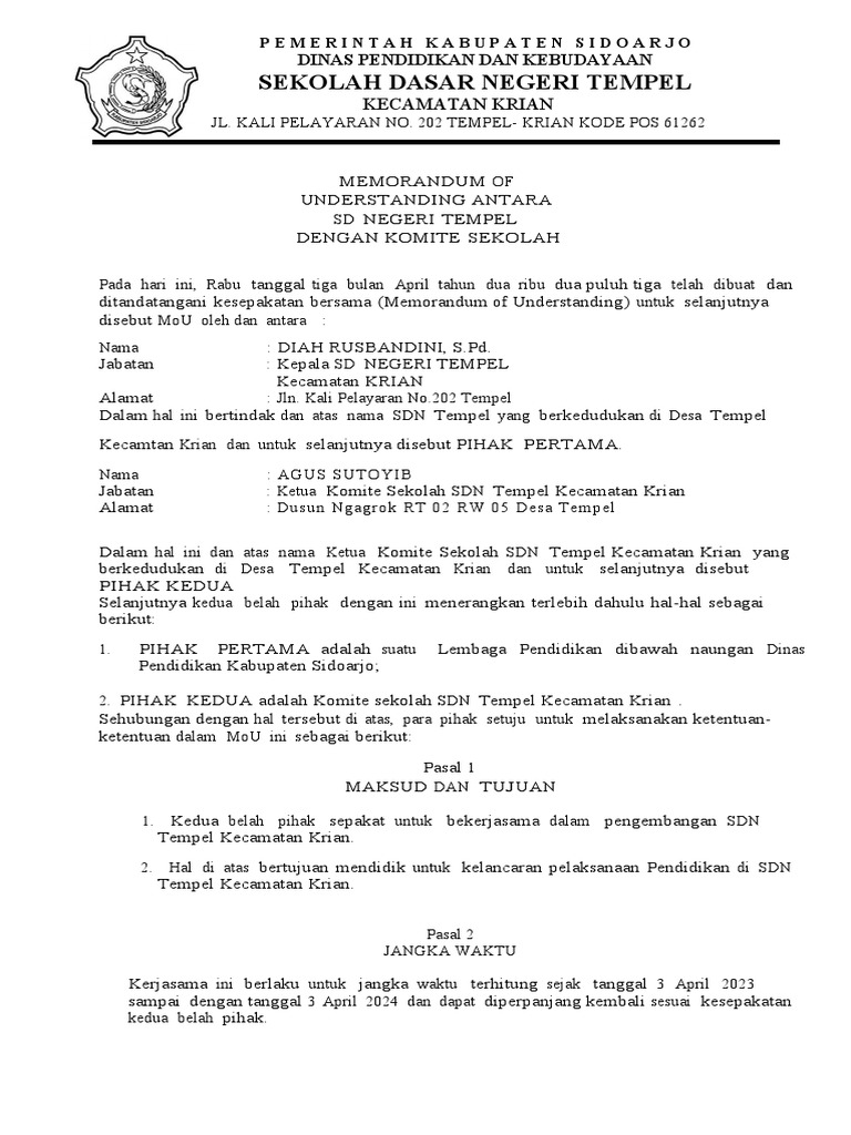 MOU DGN Komite | PDF