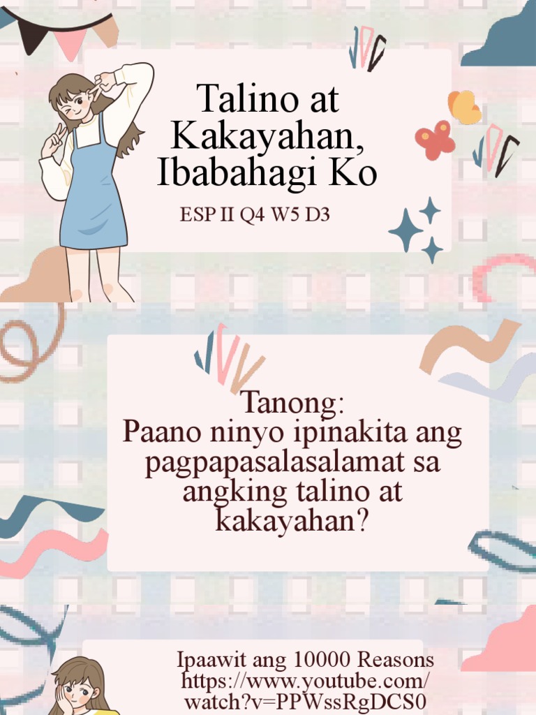 Talino at Kakayahan, Ibabahagi Ko: Esp Ii Q4 W5 D3 | PDF
