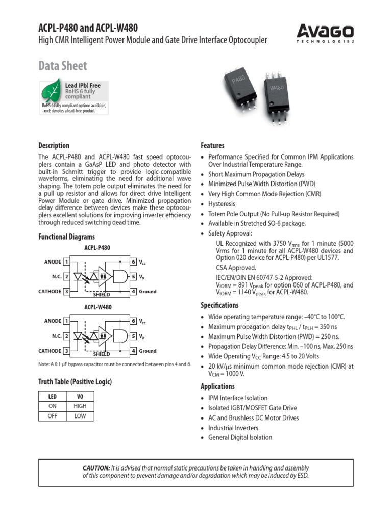 AVAGO Broadcom ACPL P480 500E - C74380 | PDF
