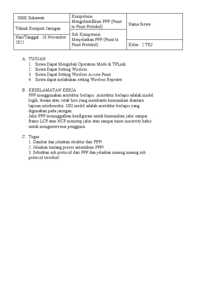 Tugas XI WAN POINT TO POINT PROTOKOL Xi | PDF | Seni