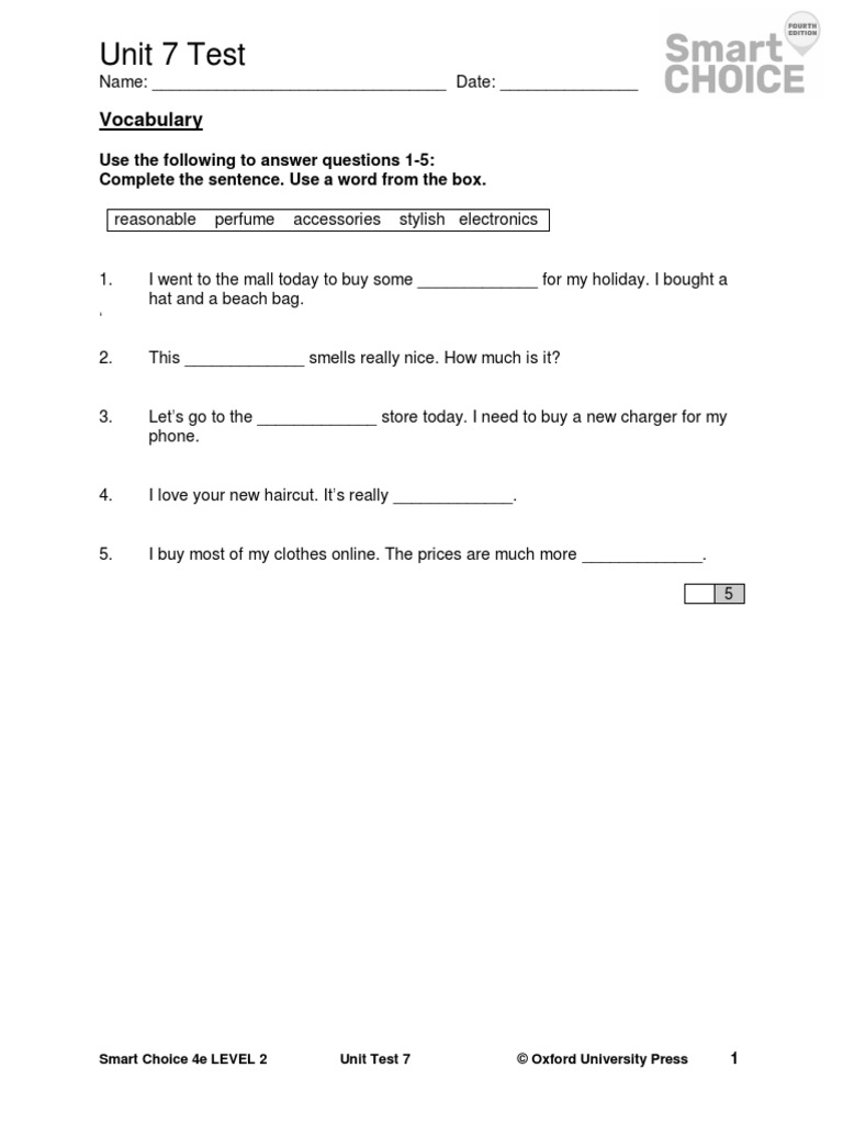 Sc4e l2 Test U07 | PDF