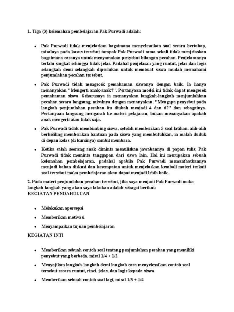 Soal dan Pembelajaran Tap PGSD UT | PDF