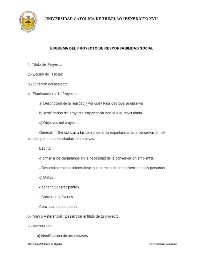 Esquema Del Proyecto | PDF | Ciencia y matemáticas