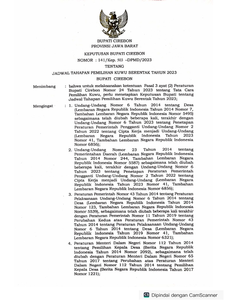 Jadwal Tahapan Pilwu | PDF