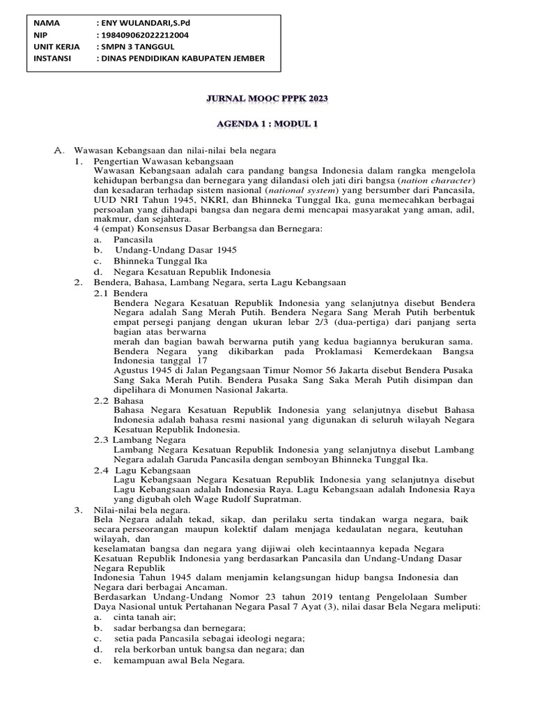 Jurnal Mooc Pppk 2023 Eny Pdf