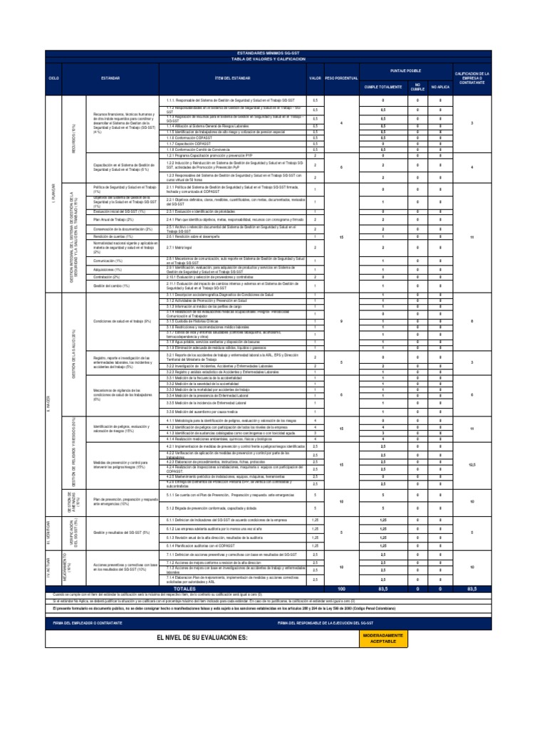 Revision Estandares Minimos 2022 | PDF
