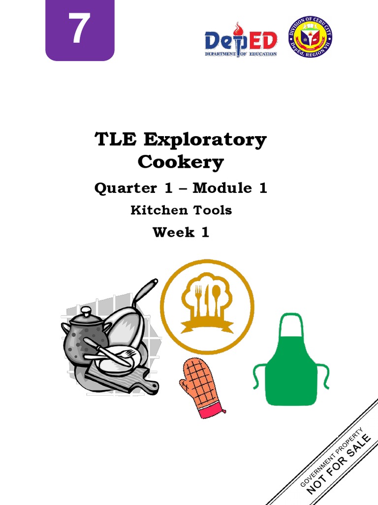 TLE ExploratoryCookery7 Q1M1Week1 OK | PDF | Kitchen Utensil | Cookware ...