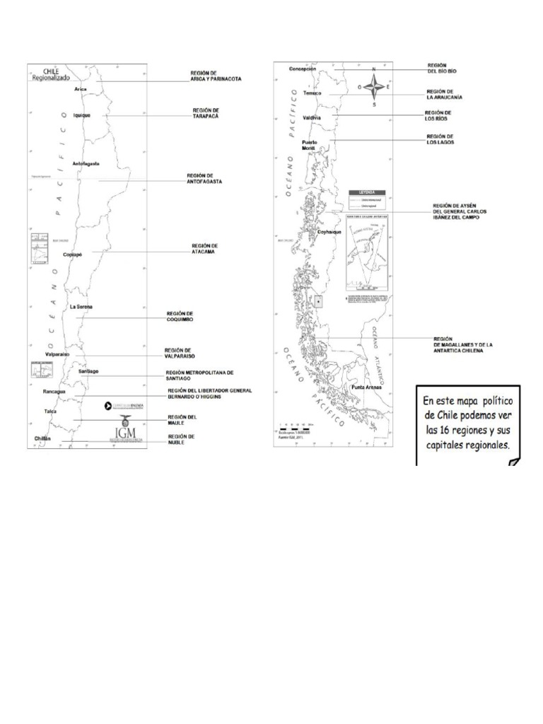 Mapa De Chile Con 16 Regiones Pdf