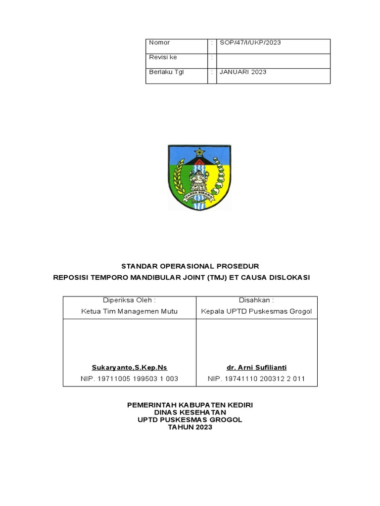 Prosedur Reposisi TMJ Dislokasi | PDF | Sains & Matematika | Teknologi ...
