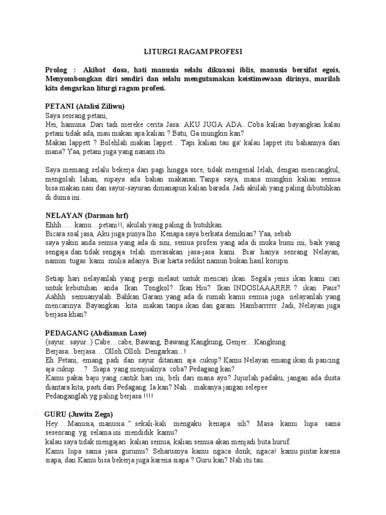 Liturgi Ragam Profesi | PDF