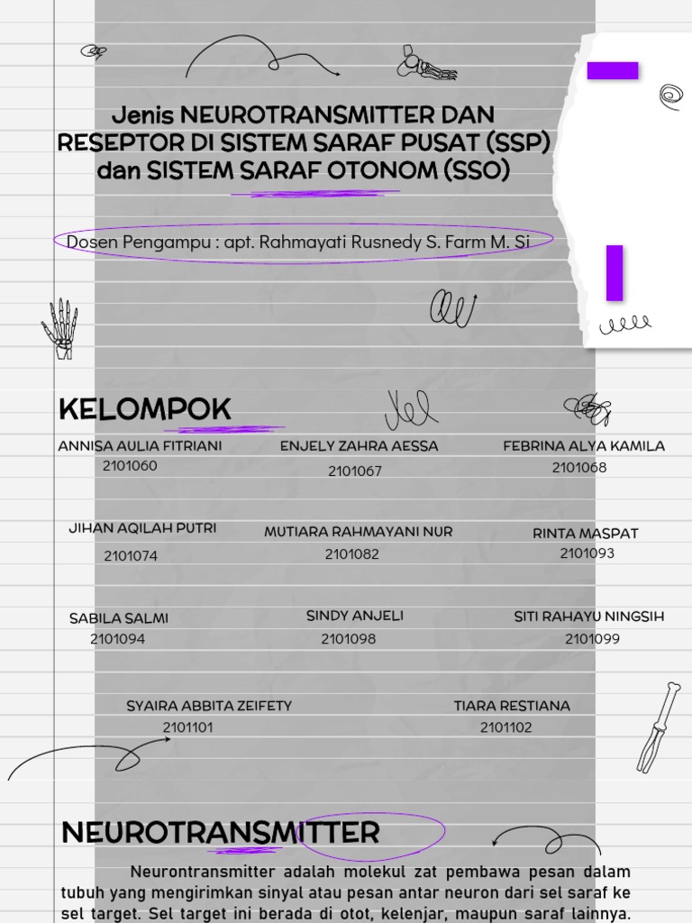 Pert 5. 2B KEL III Jenis NEUROTRANSMITTER DAN RESEPTOR SSP SSO | PDF