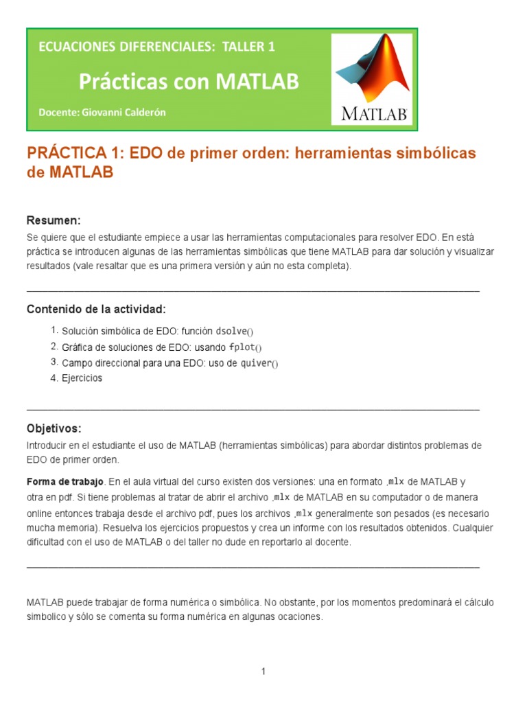 Gecalder Practica1 EDO | PDF