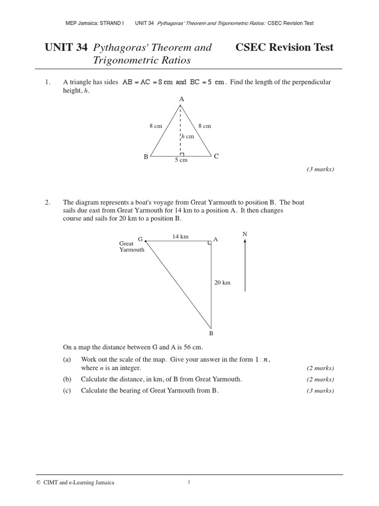 Pythagoras and Trig Ratios | PDF