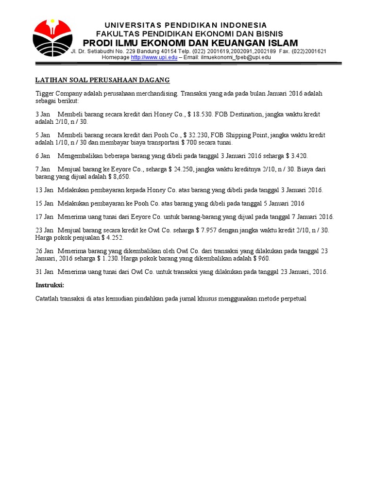 Latihan Soal Perusahaan Dagang | PDF
