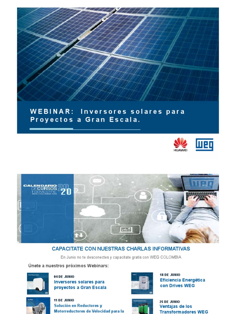 Webinar 4 de Junio Inversores Solares para Proyectos A Gran Escala | PDF