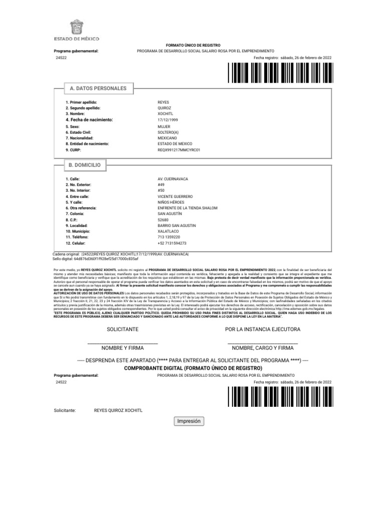 Comprobante Digital . | PDF