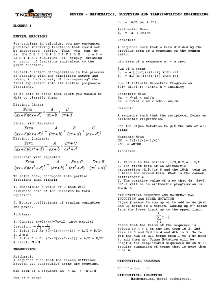 Algebra 103 104 | PDF