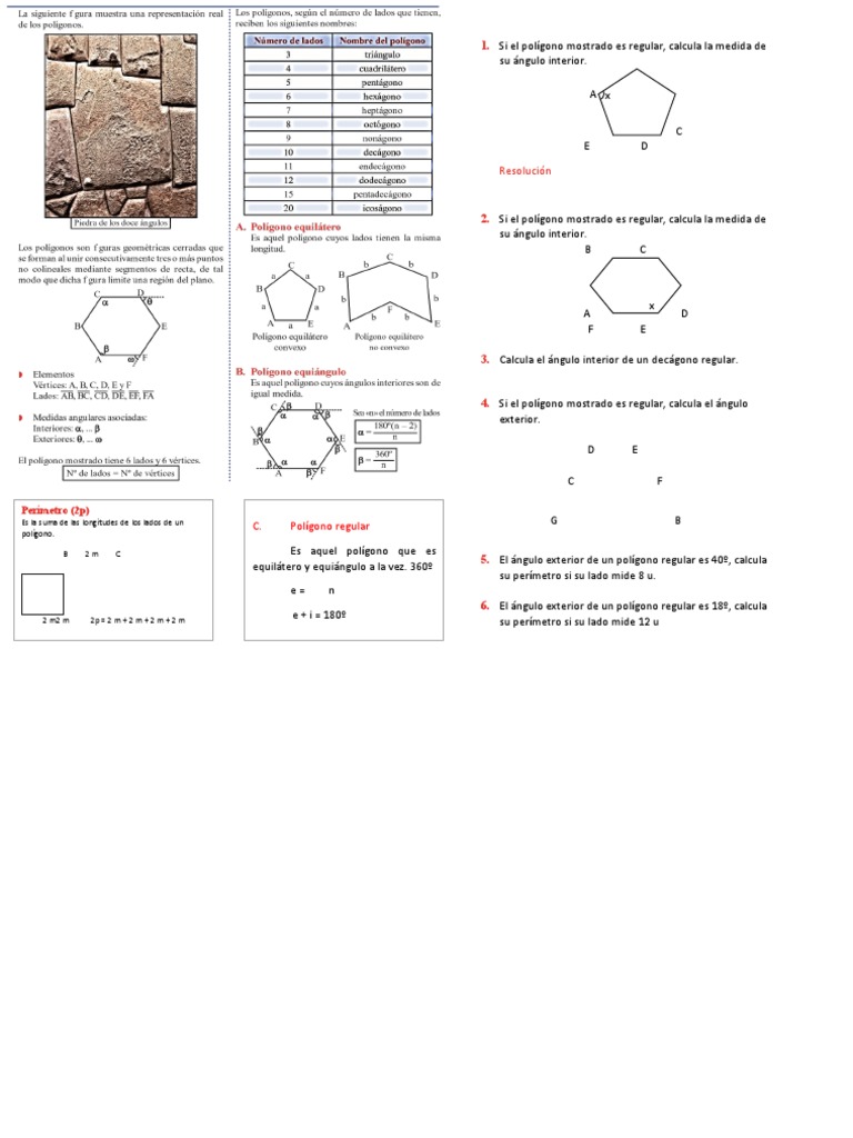 POLÍGONO | PDF | Geometría del plano euclidiano | Geometría Elemental