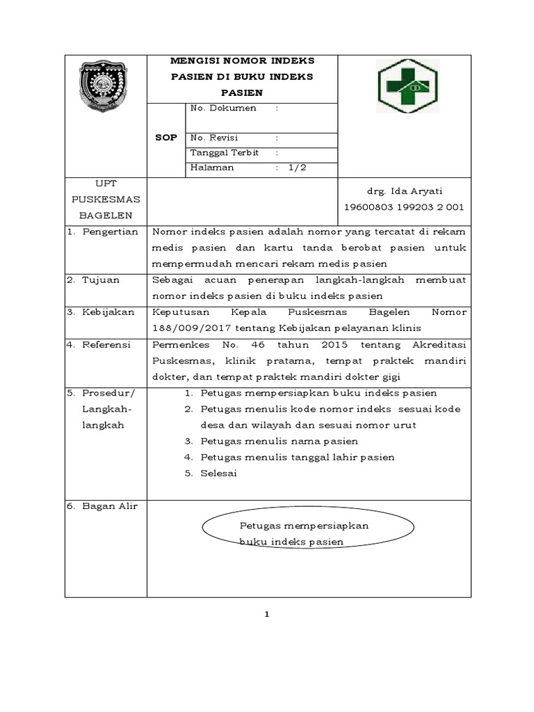Prosedur Pengisian Nomor Indeks Pasien | PDF | Sains & Matematika