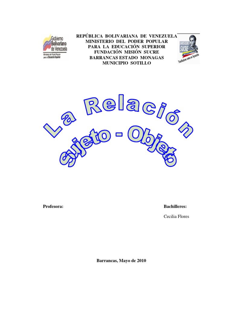 Relacion Sujeto Objeto | PDF