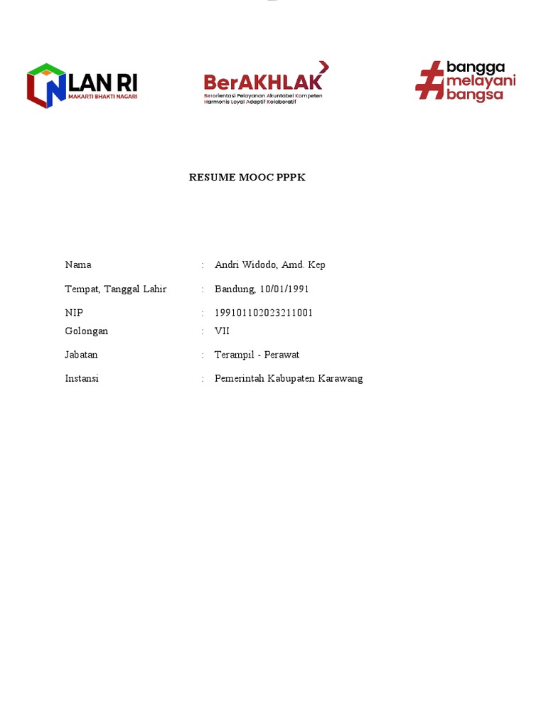 Resume MOOC PPPK Andri Widodo | PDF
