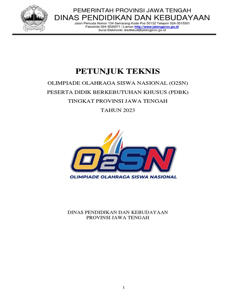 Final Juknis O2sn Provinsi 2023 | PDF