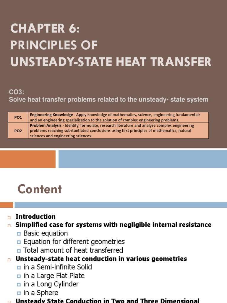 Chapter 6 Unsteady State Heat Transfer | PDF