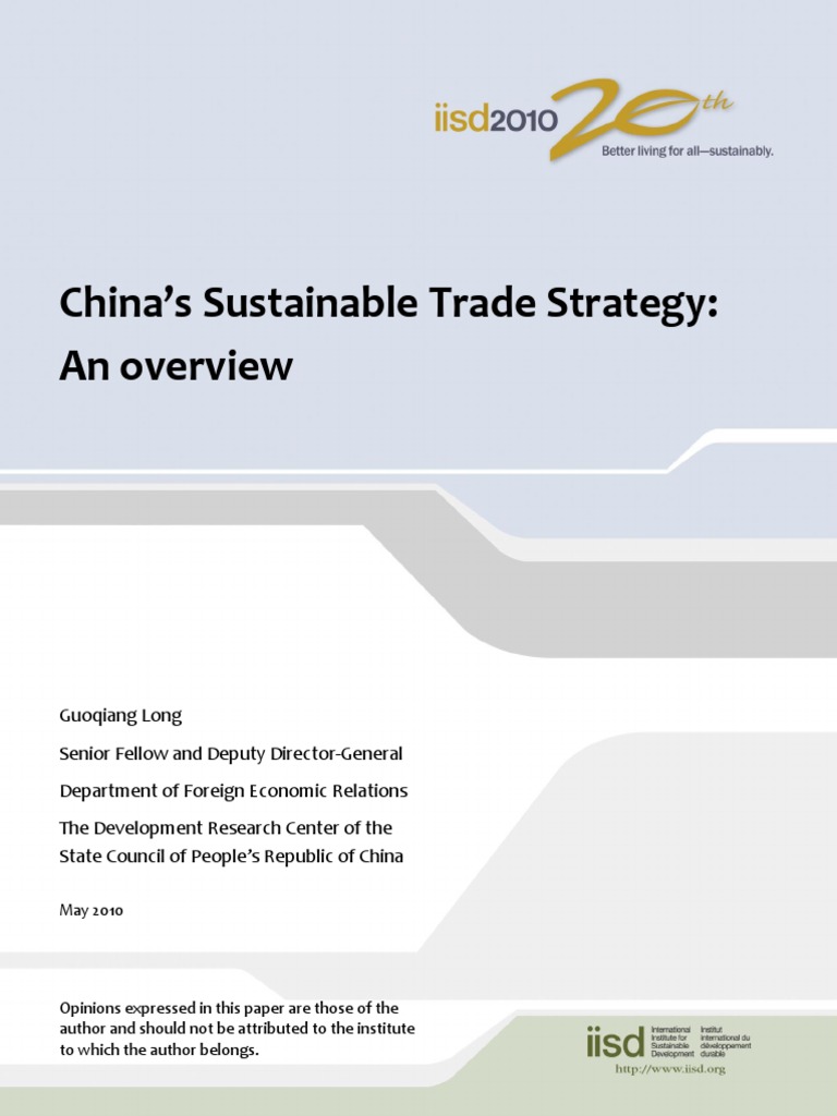 China Sustainable Trade Strategy | PDF | Taxes | China