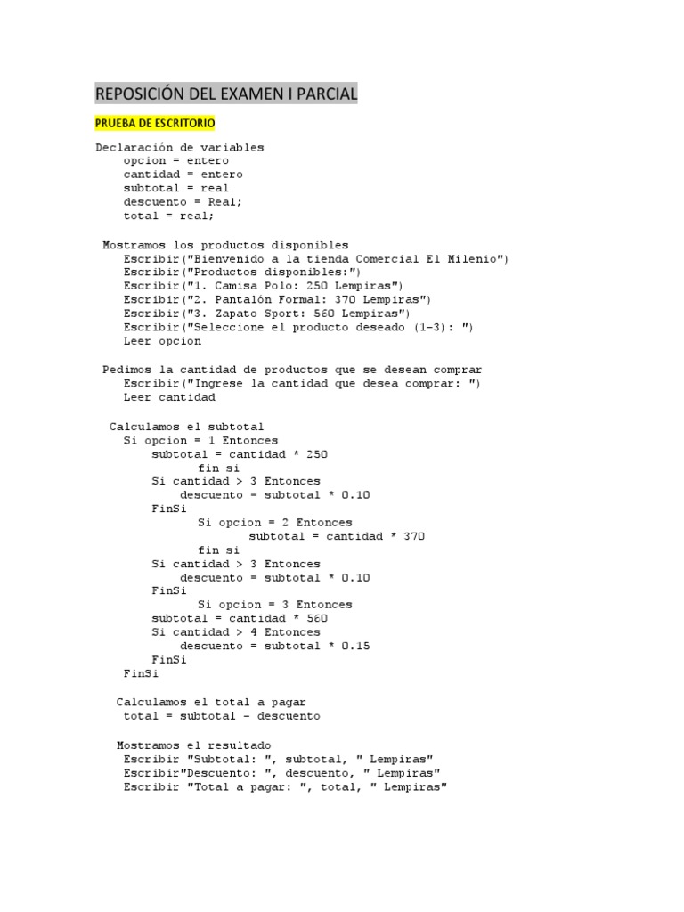 Examen I Parcial Pdf Informática Teórica Algoritmos Y Estructuras