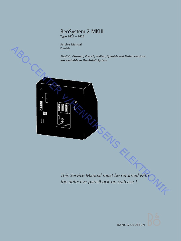 B&O Beosystem 2 MKIII Type 942x | PDF