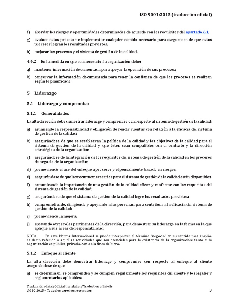 Iso 9001 15 Pdf Gestión De La Calidad Calidad Comercial