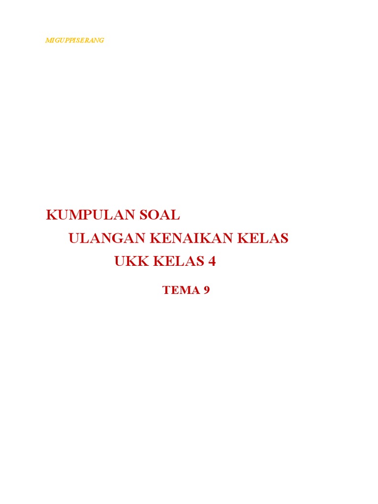 Ukk K4 Tema 9 | PDF | Kajian Bahasa Asing | Sains & Matematika