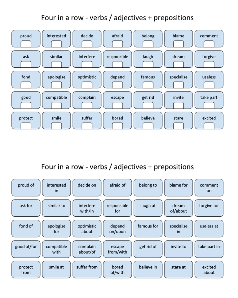 Verbs Adjectives Prepositions Pdf