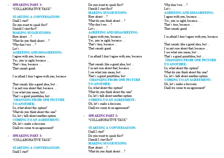 SPEAKING PART 3 Phrases | PDF