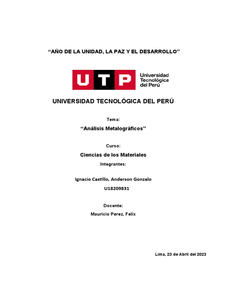 Lab, 1 Ciencias de Los Materiales | PDF | Materiales | Metalurgia