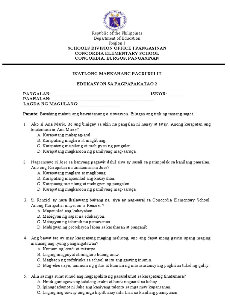 Grade 2 - Esp (For Pupils) | PDF