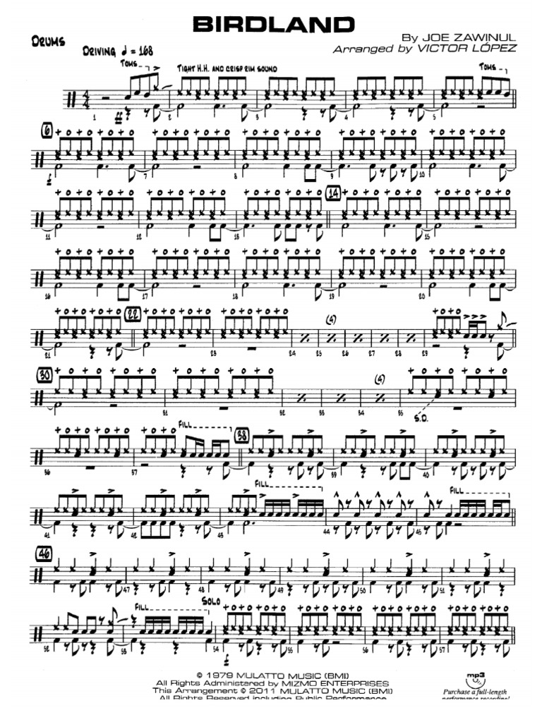 Birdland - Bateria | PDF