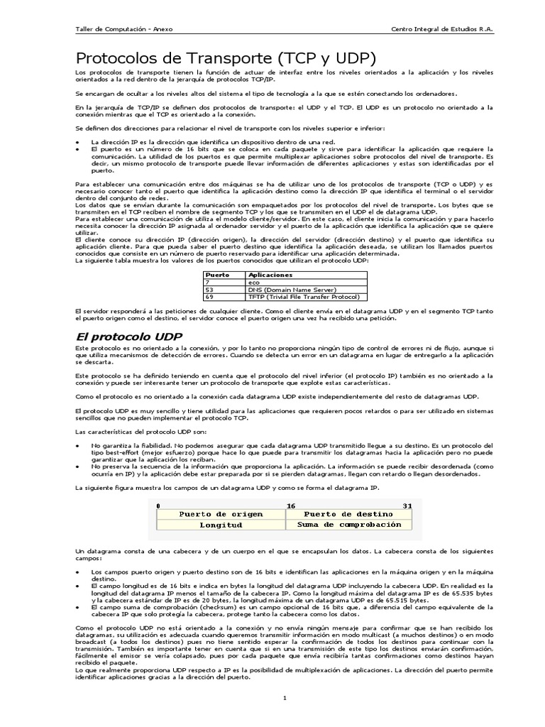 TDC - Anexo TCP y UDP 2004 | PDF