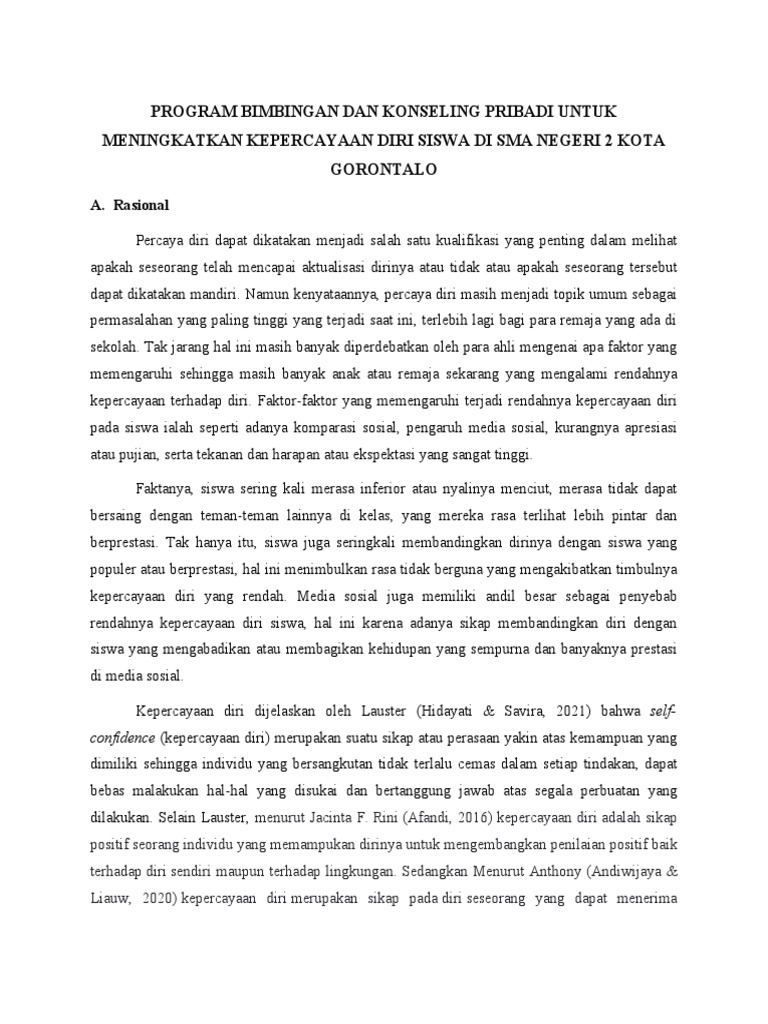 Format Penyusunan Program BK Pribadi (1) | PDF | Karier & Perkembangan