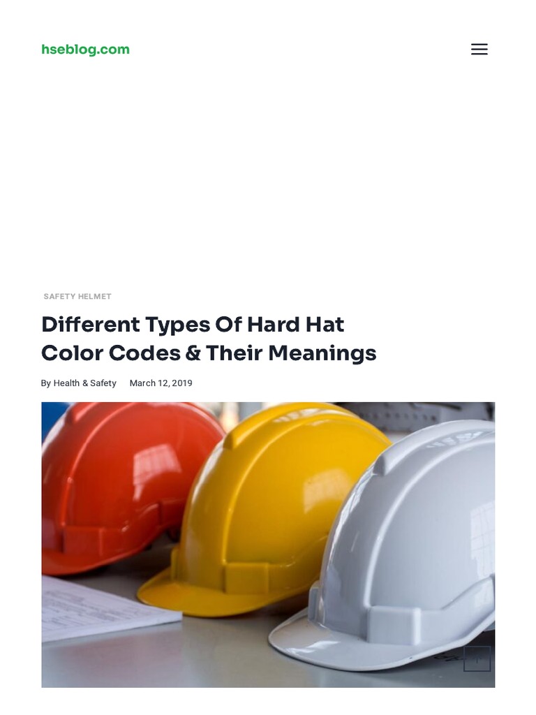 Hard Hat Color Codes Explained | PDF | Hat | Headgear
